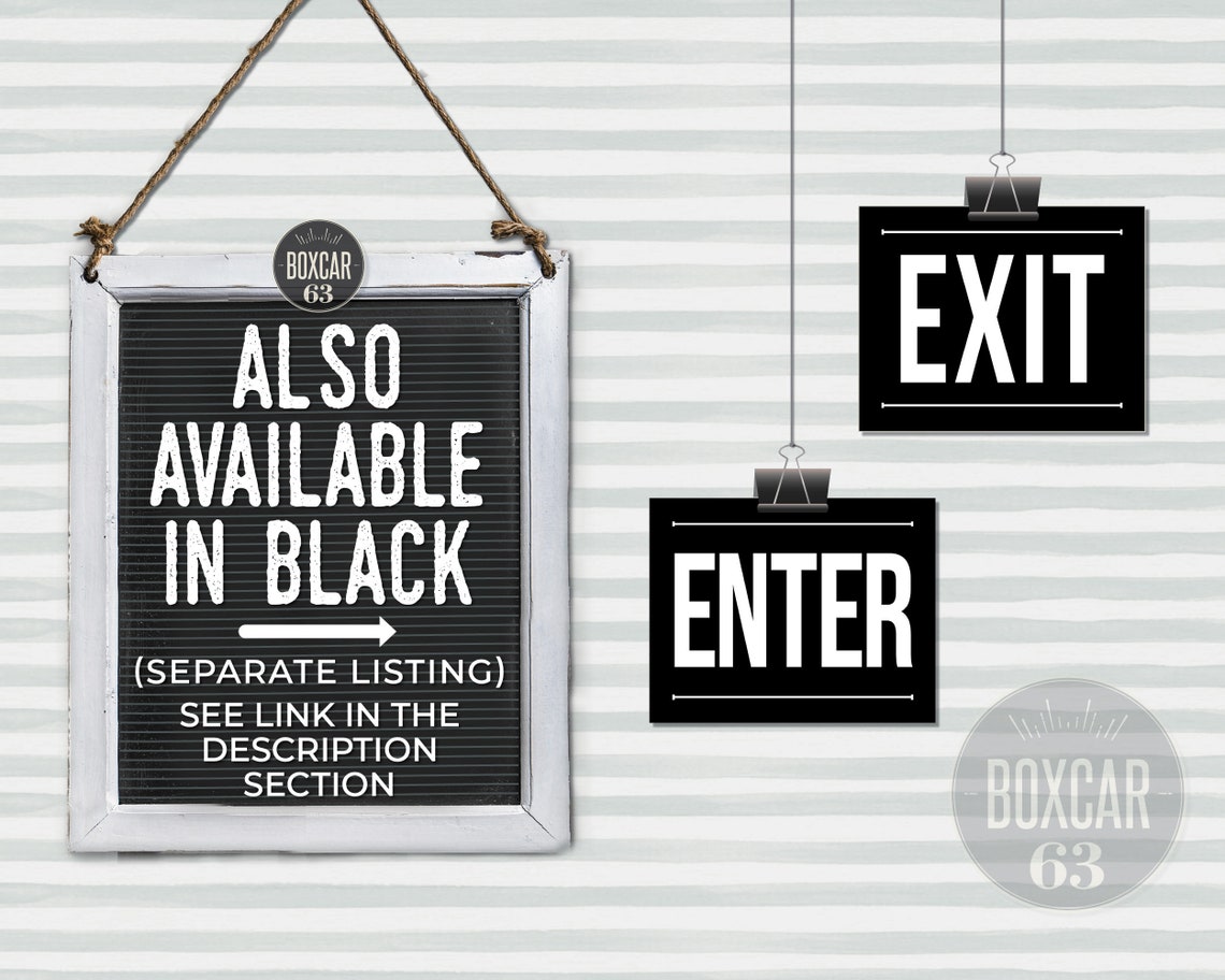 Exit Sign Printable Enter Sign Printable Instant Download - Etsy