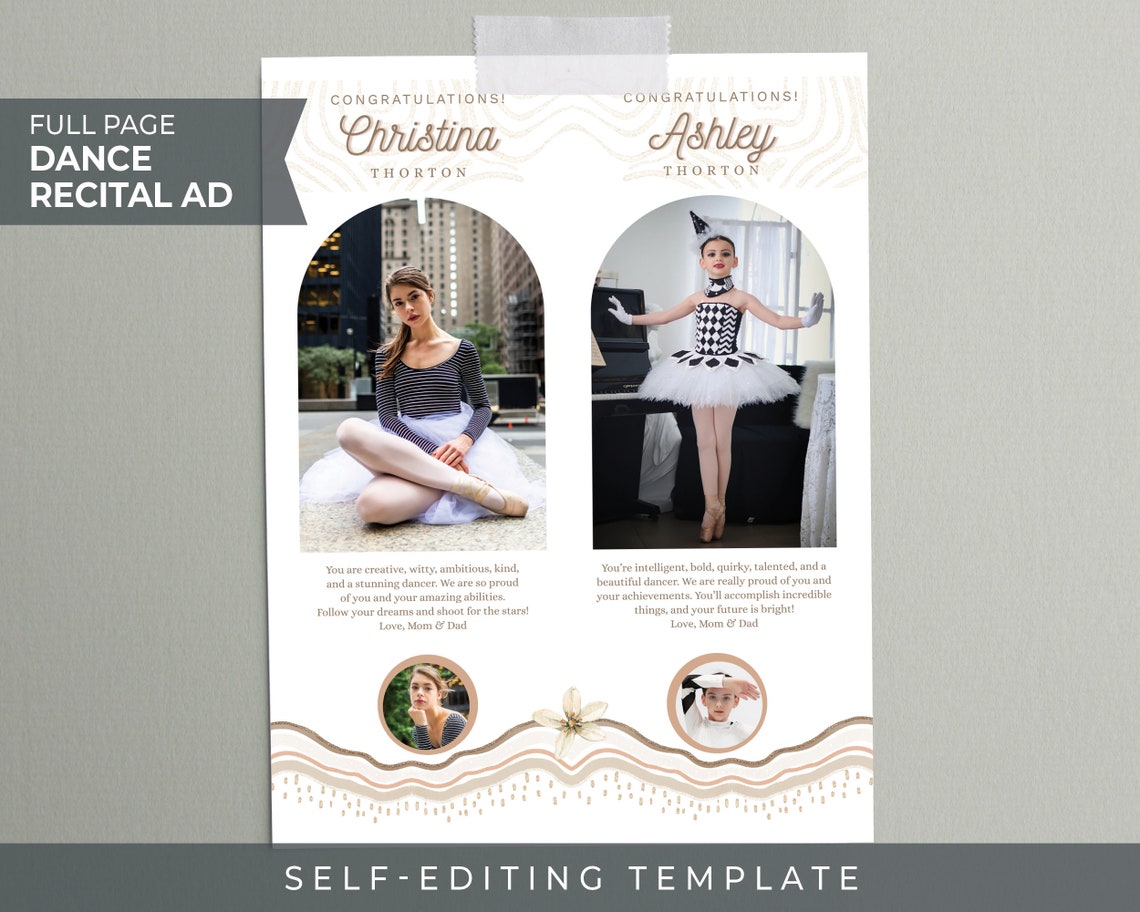 Dance Recital AD TEMPLATE Self-editing in Corjl Boho | Etsy