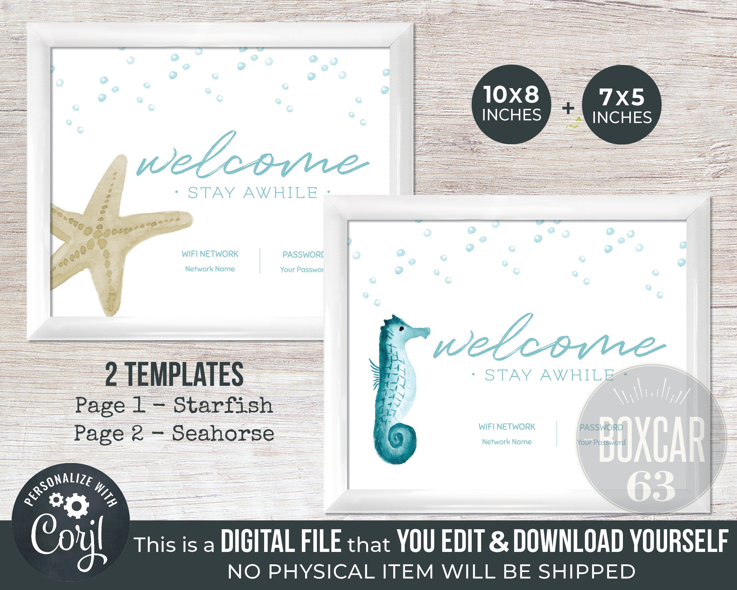 Wifi Password PRINTABLE Template Welcome Guests Password | Etsy