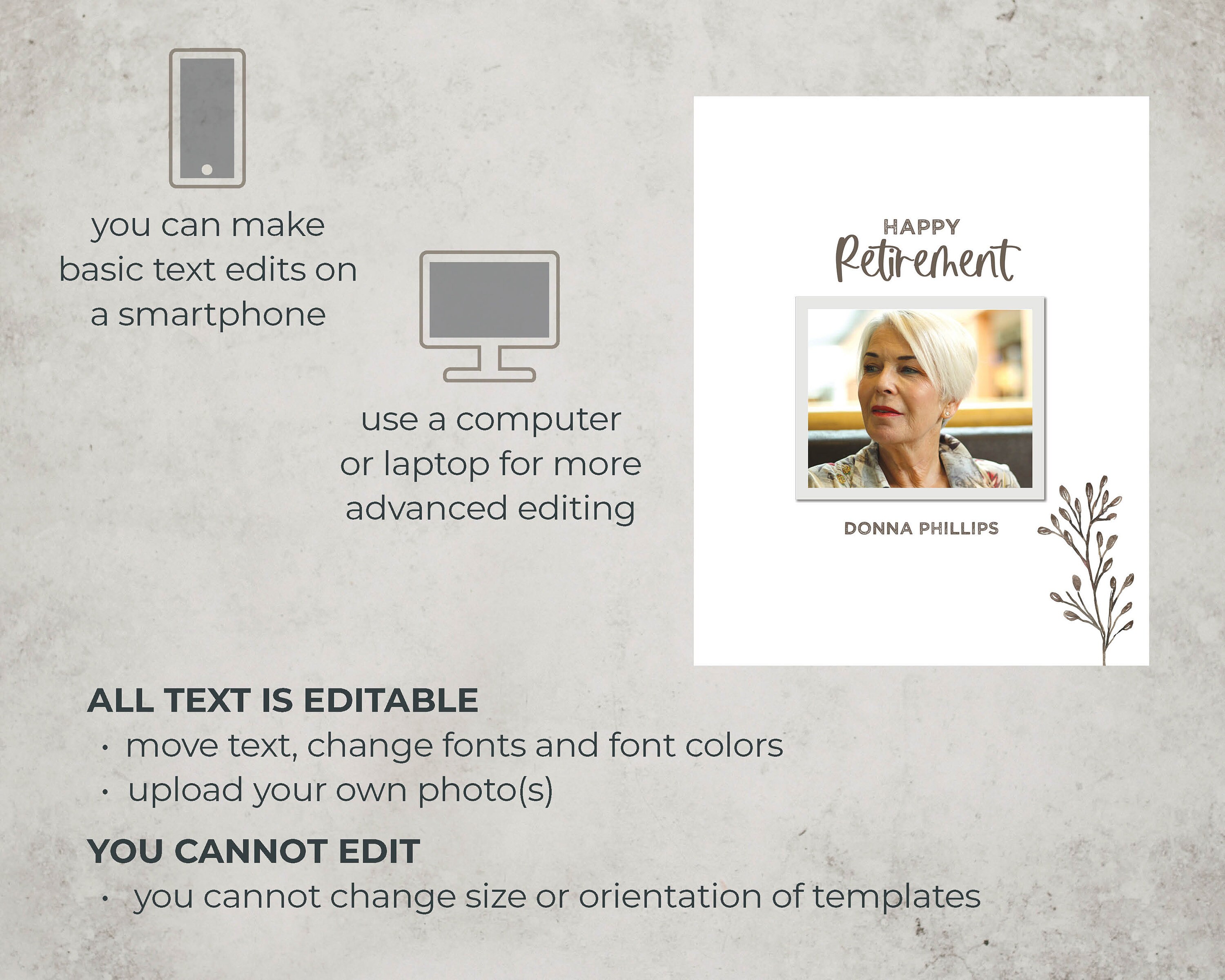 Retirement Message Board TEMPLATE Fully Editable Minimal - Etsy