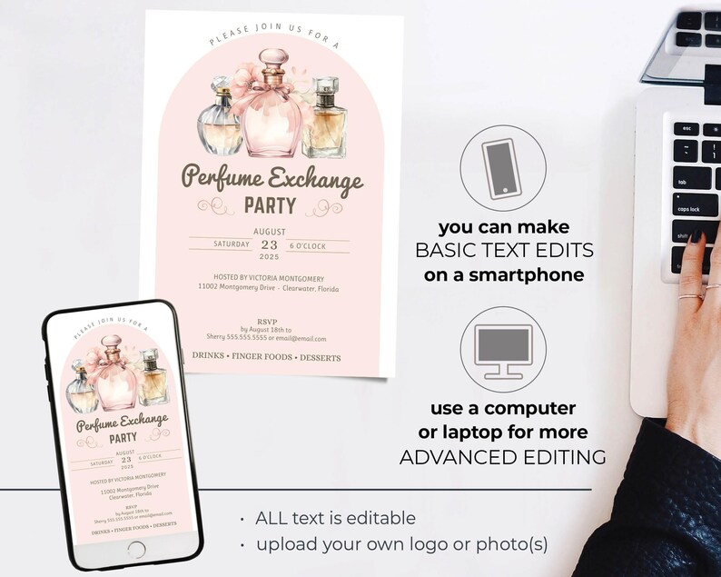 Perfume Exchange Party Invitation Template: Girls Night, Birthday ...