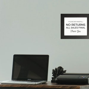 No Returns Sign Printable | Complimentary Sign | Instant Download ...