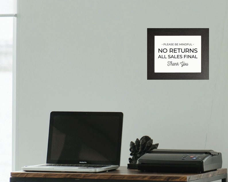 No Returns Sign Printable Complimentary Sign Instant - Etsy