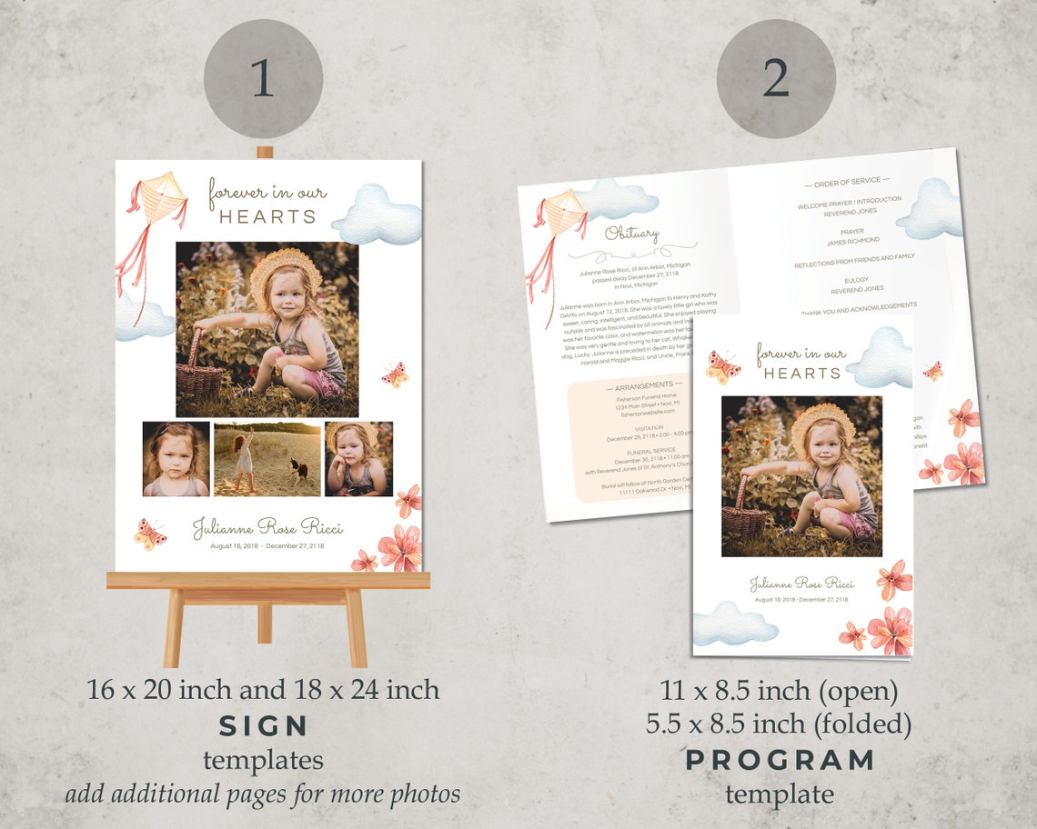Funeral Bundle 5 Editable TEMPLATES Celebration of Life in - Etsy