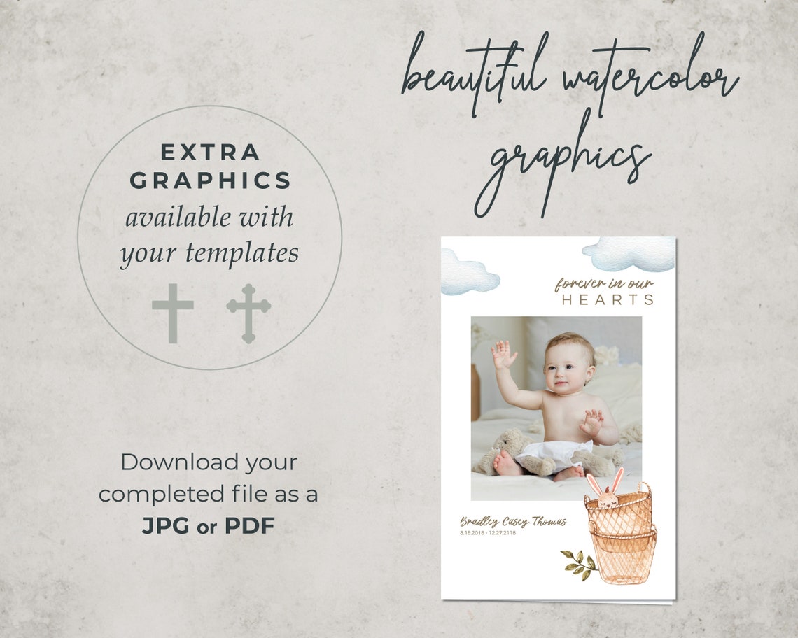 Child Baby Funeral Program TEMPLATE Celebration of Life in - Etsy