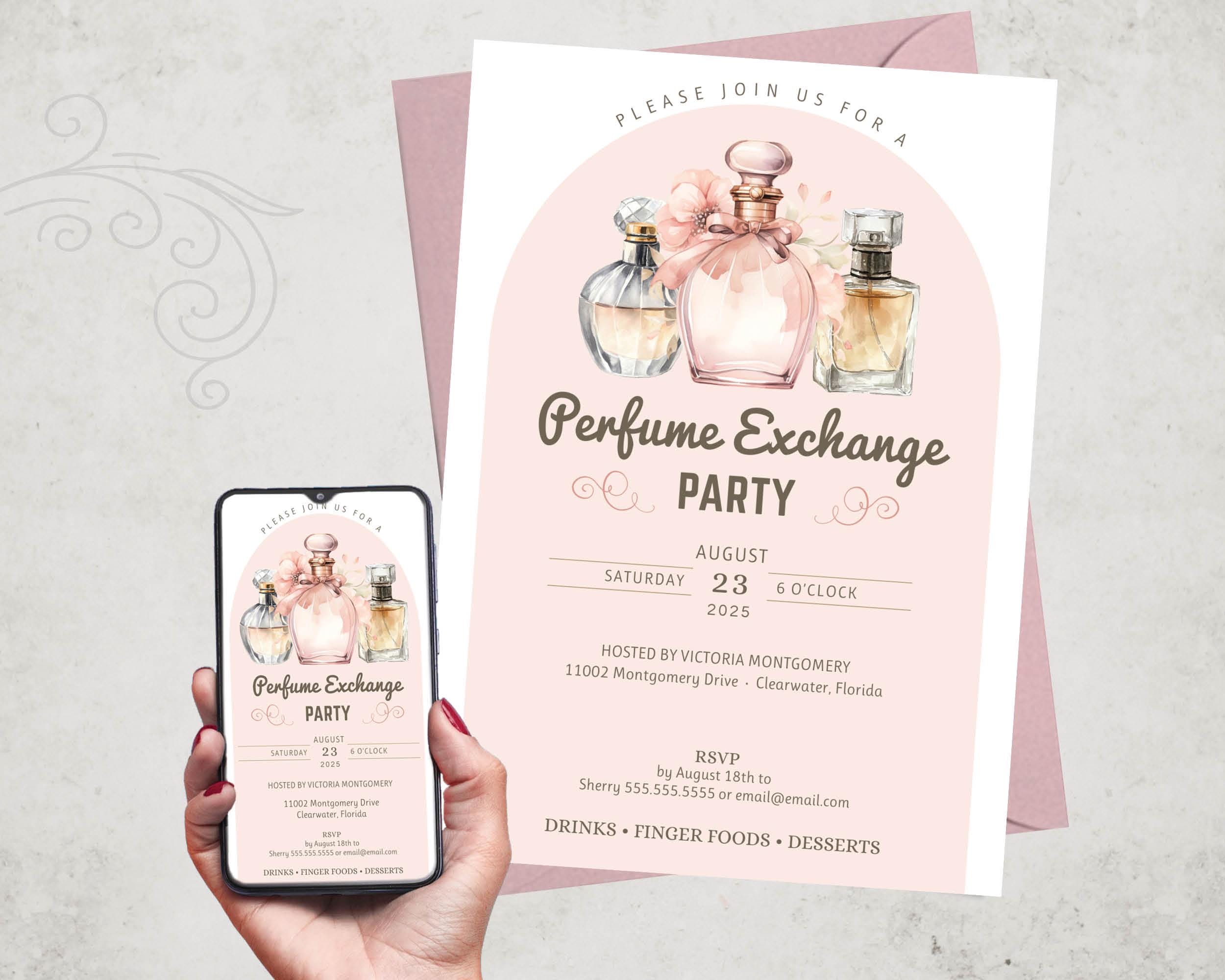 Perfume Exchange Party Invitation Template: Girls Night, Birthday ...