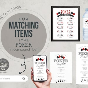 Poker Night Welcome Sign TEMPLATE | Party Sign | Casino Night | 4 Sizes ...