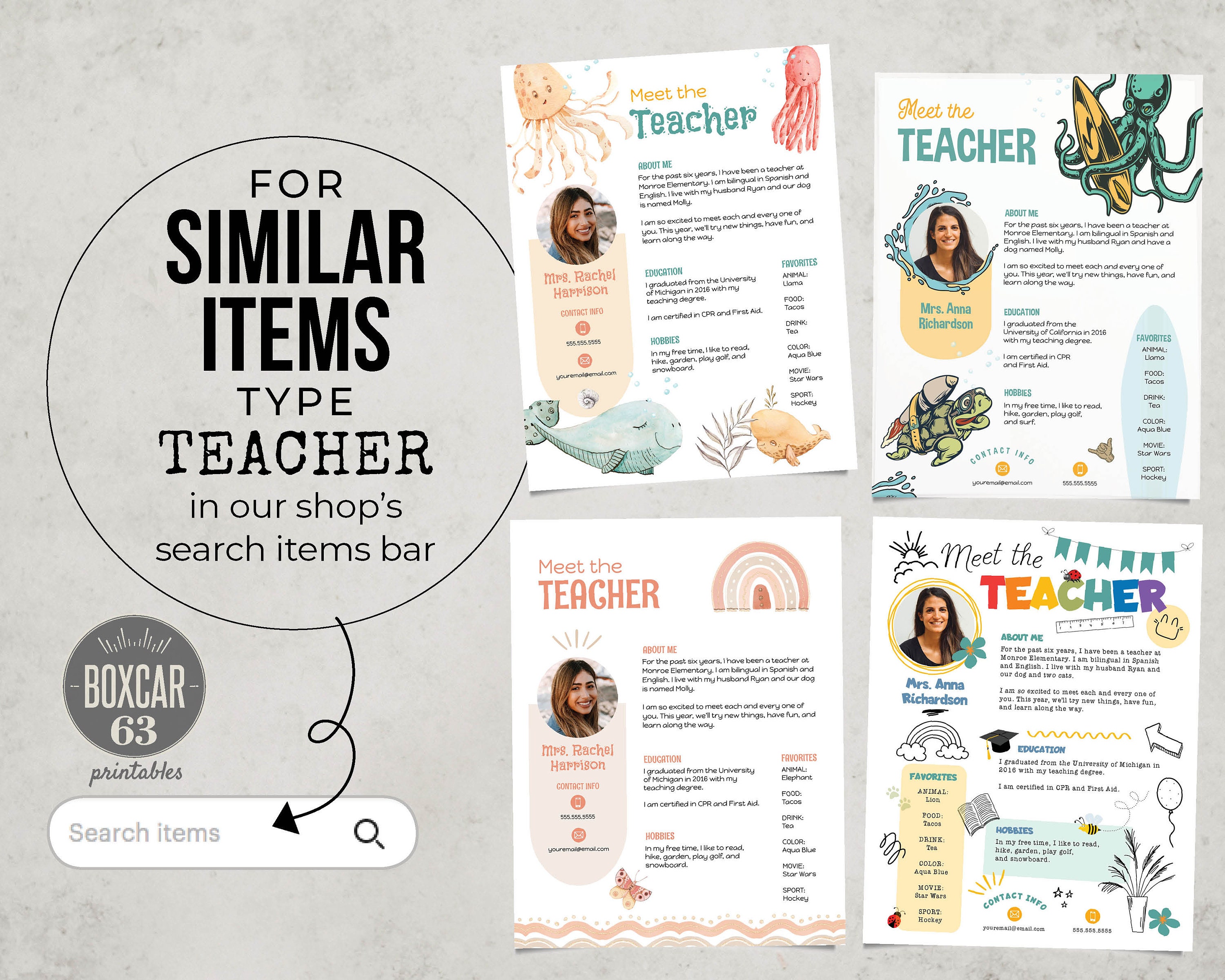 Meet the Teacher Flyer TEMPLATE Edit in Corjl 8.5x11 Teacher Intro ...