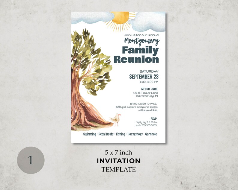 Family Reunion 3 Self-editing TEMPLATES Family Get-together - Etsy