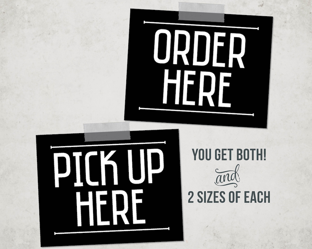 Order Here and Pick up Here Printable INSTANT DOWNLOAD | Digital File ...