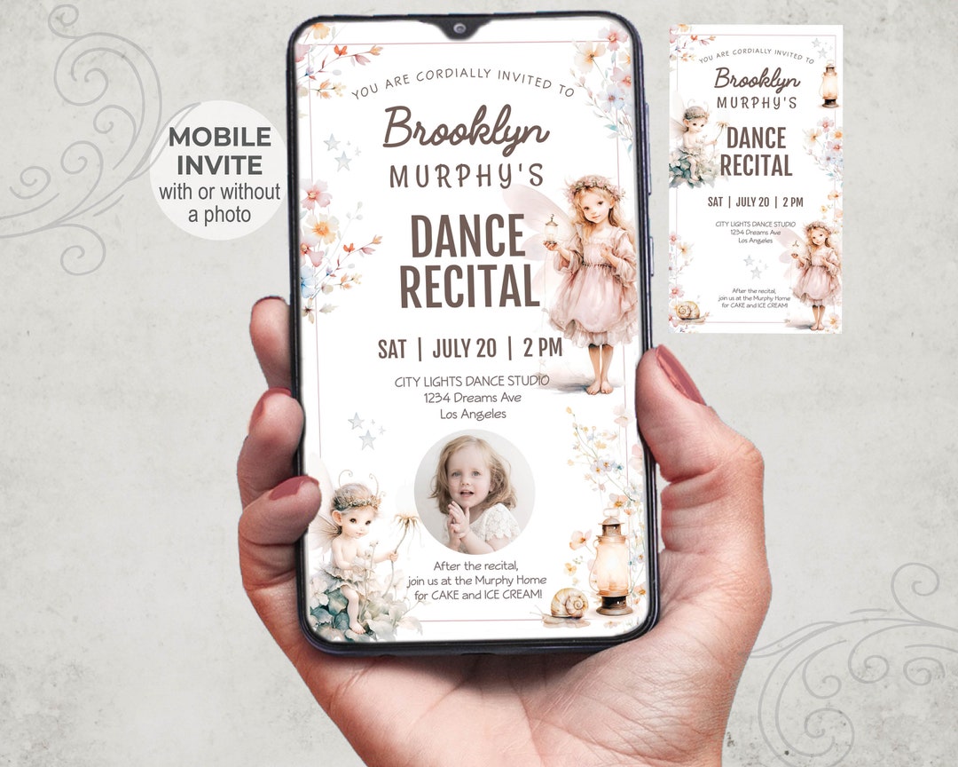 Dance Recital Invite TEMPLATE Digital File | Mobile Invite | Fairy ...