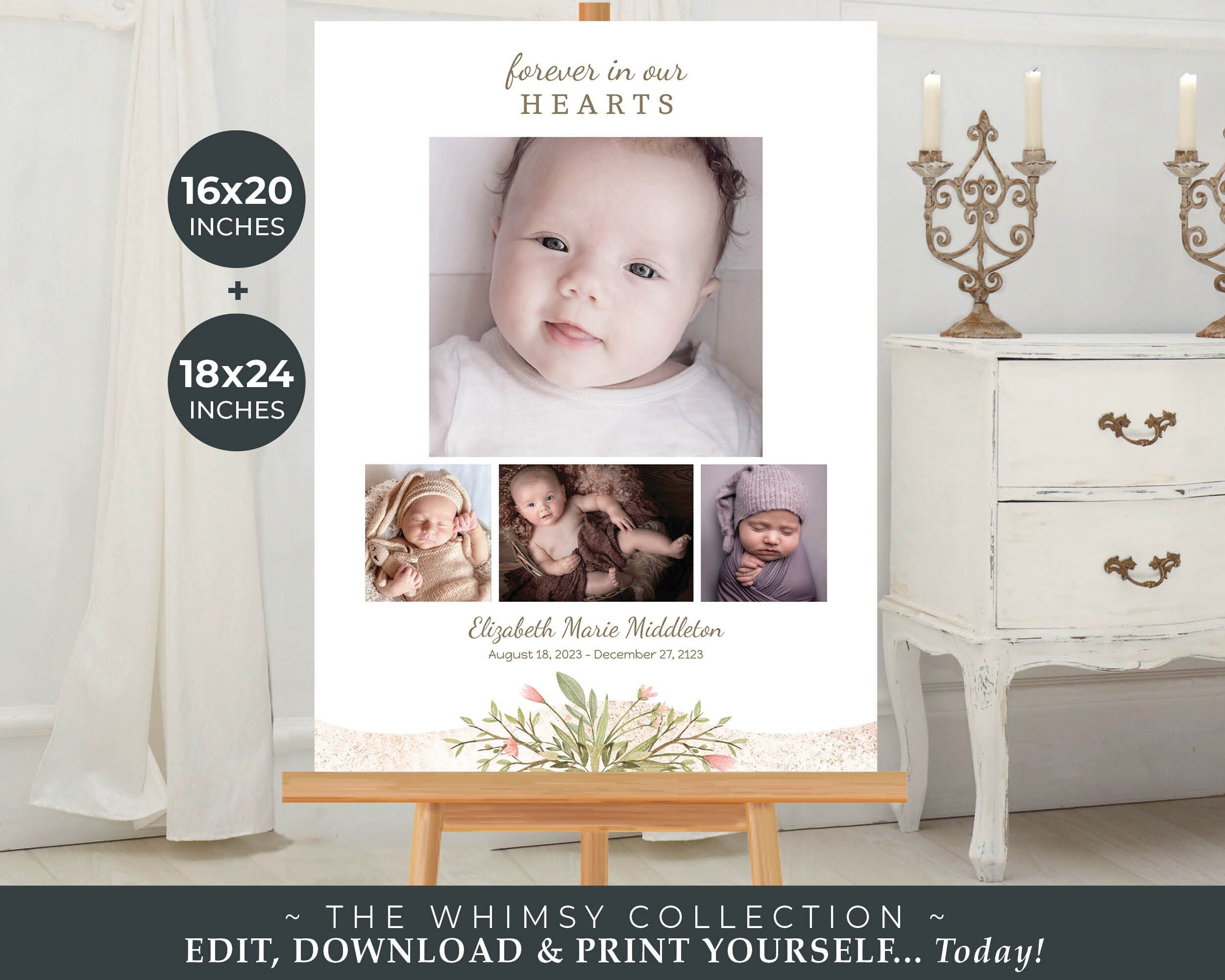 Child Funeral Photo Poster TEMPLATE in Loving Memory Memorial Welcome ...