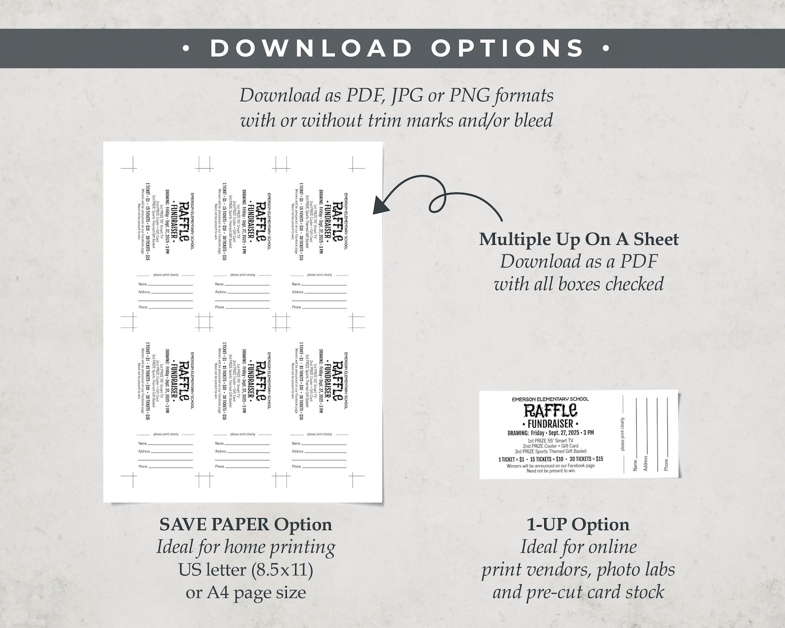 Raffle Fundraiser Bundle Editable TEMPLATES | 8.5x11 Flyer, 11x17 ...