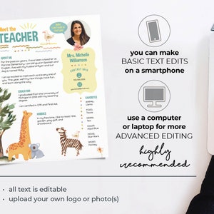 Meet the Teacher Flyer TEMPLATE | Edit in Corjl | 8.5x11" | Teacher ...