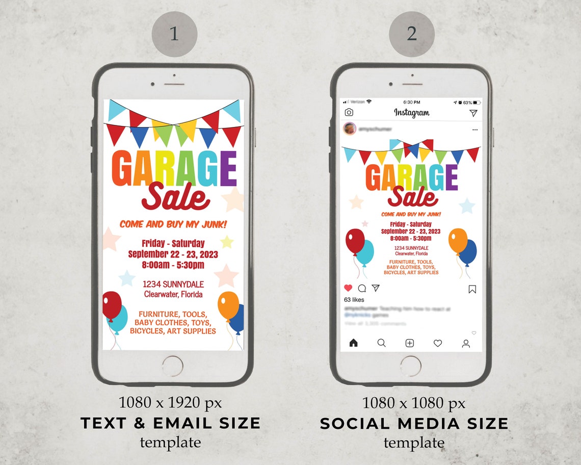Garage Sale Electronic Invitation TEMPLATE | Editable Yard Sale File ...