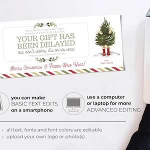 Gift Voucher Editable TEMPLATE Your Gift Has Been Delayed - Etsy