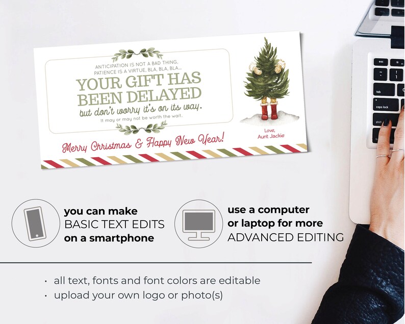 Gift Voucher Editable TEMPLATE Your Gift Has Been Delayed - Etsy