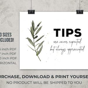 Tips Are Never Expected but Always Appreciated INSTANT - Etsy