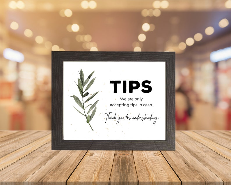 TIPS Cash Only We Are Only Accepting Cash Tips INSTANT - Etsy