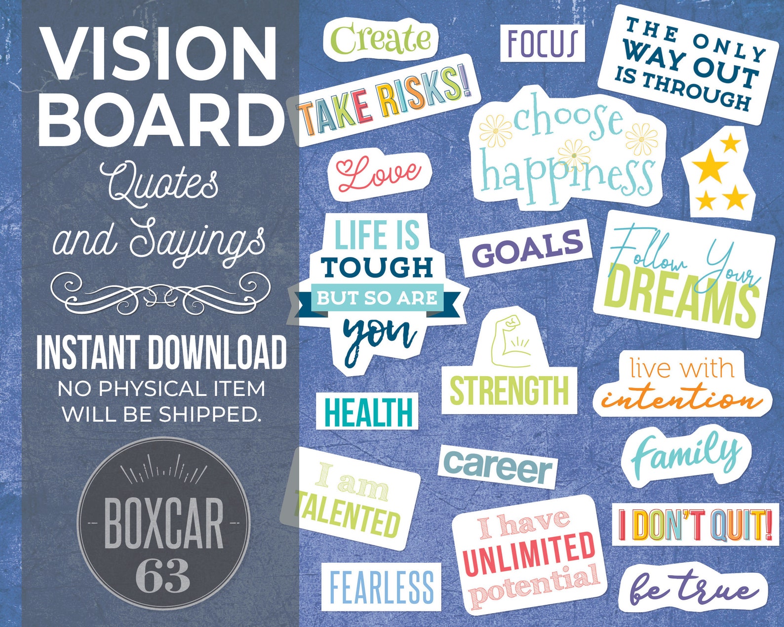 Vision Board Quotes/sayings INSTANT DOWNLOAD Digital File - Etsy
