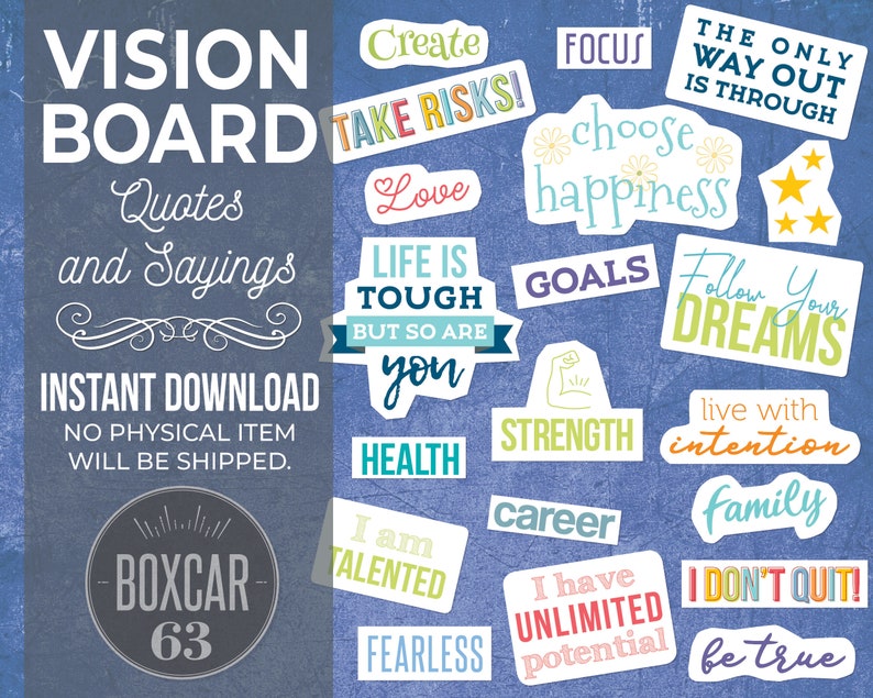 Vision Board Quotes/sayings INSTANT DOWNLOAD Digital File - Etsy