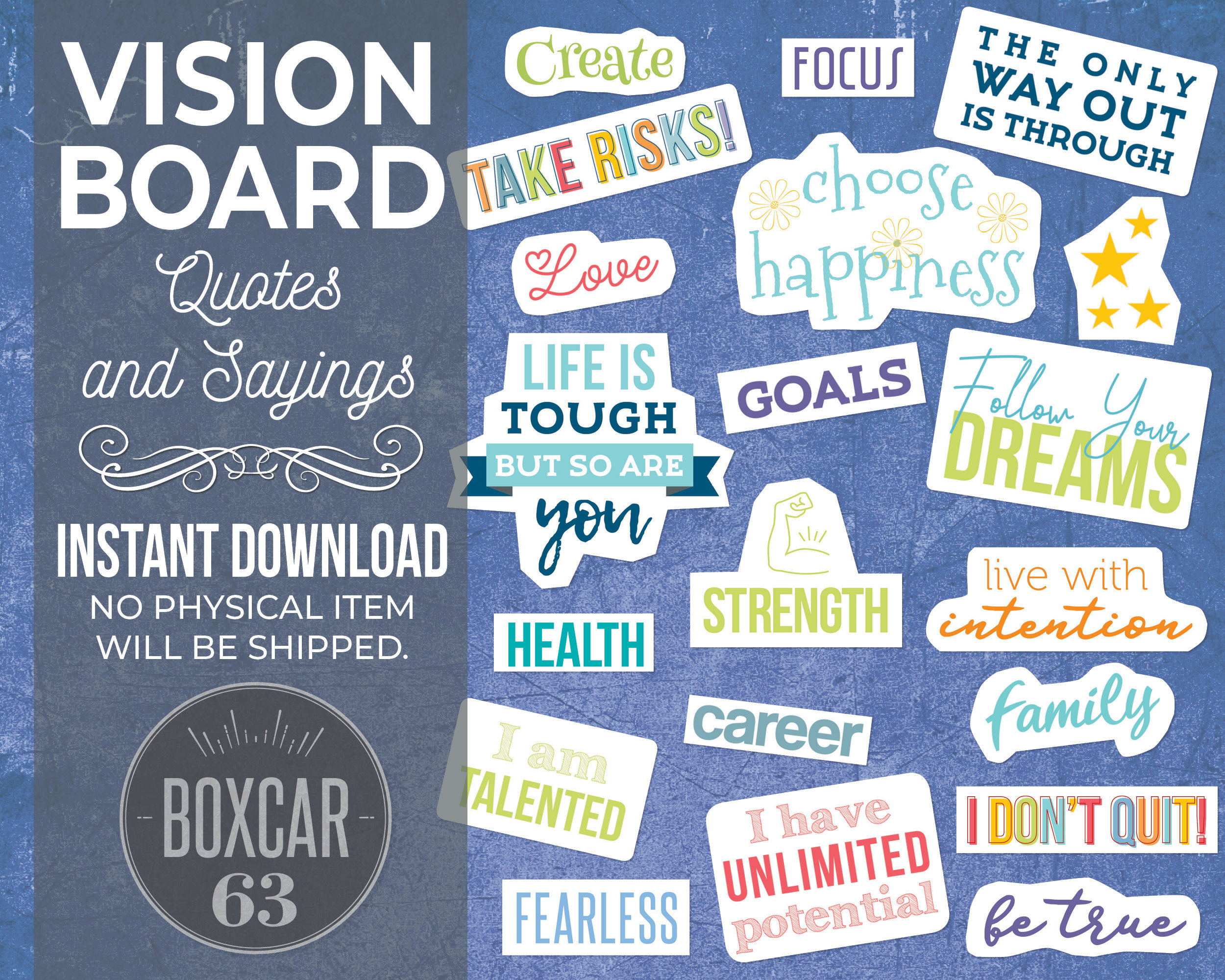 Vision Board Quotes/sayings INSTANT DOWNLOAD Digital File - Etsy