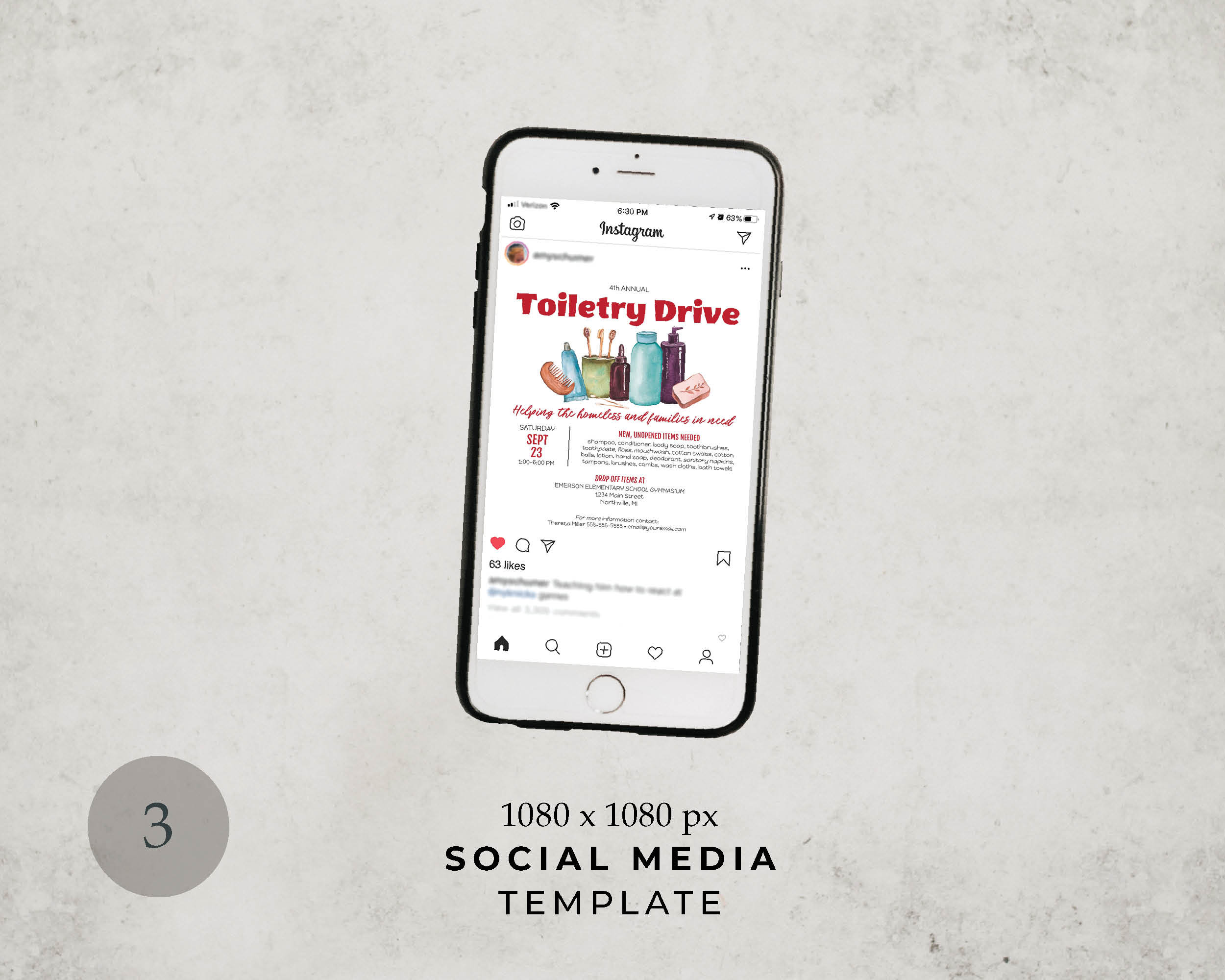 Toiletry Drive Editable TEMPLATES | 8.5x11 Flyer, 11x17 Poster, Social ...