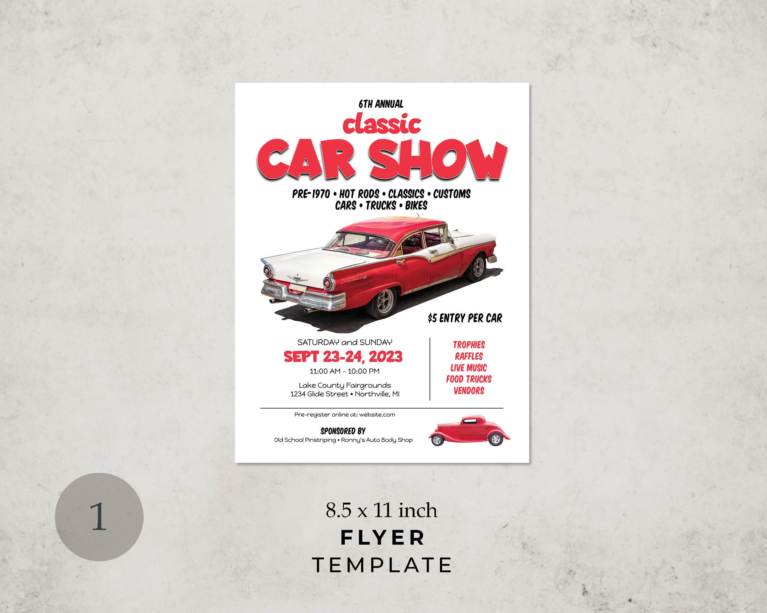 Car Show Editable TEMPLATES 8.5x11 Flyer, 11x17 Poster, Social Media ...