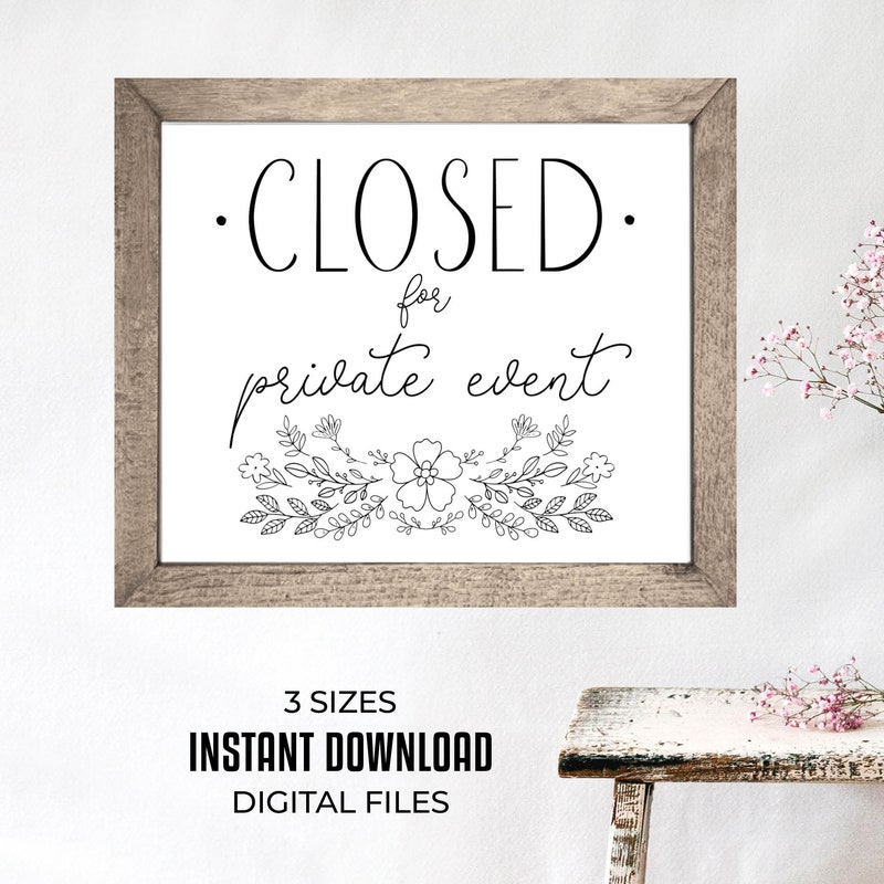 Closed for Private Event Sign - Etsy