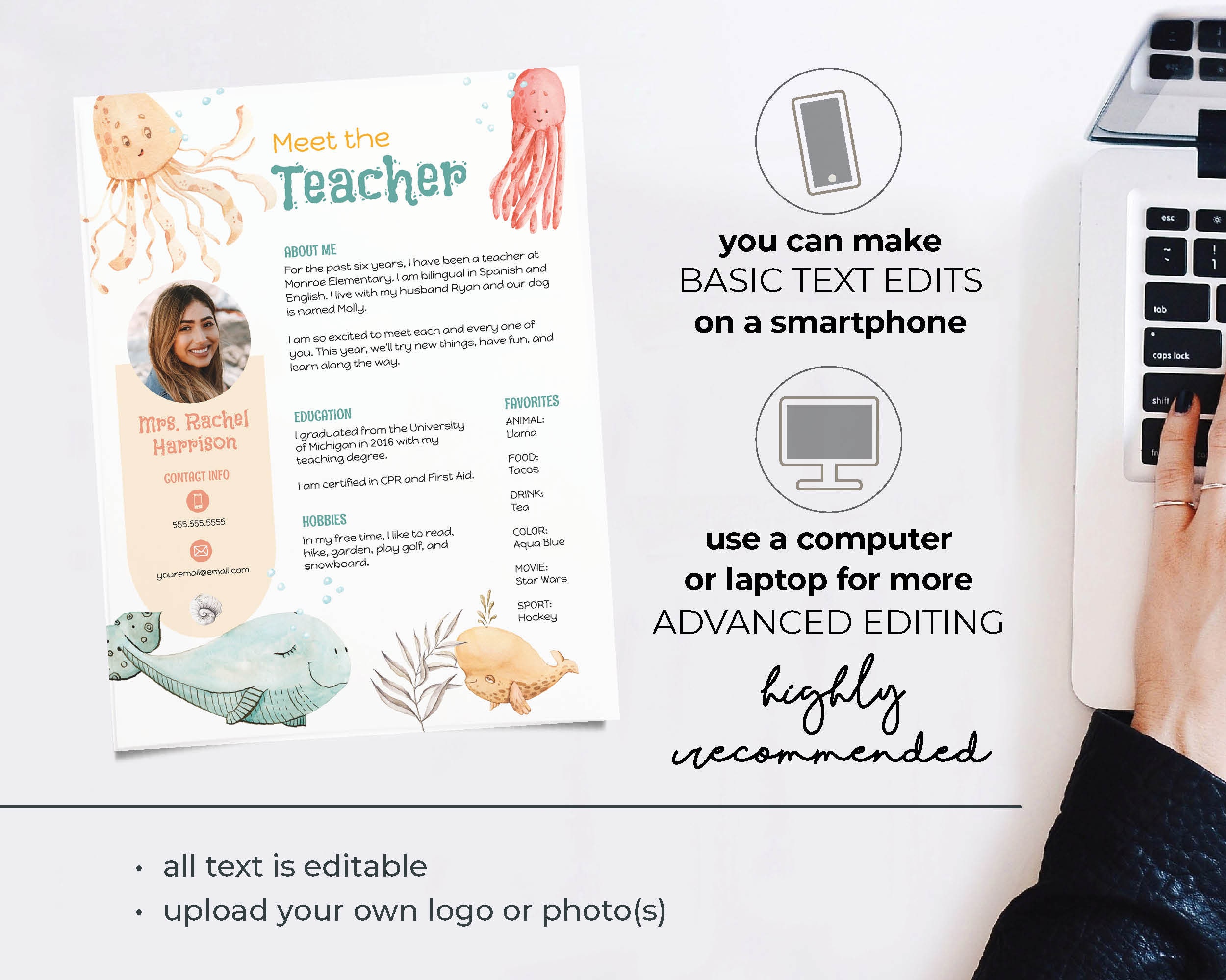 Meet the Teacher Flyer TEMPLATE Edit in Corjl Teacher - Etsy
