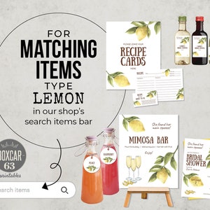 Lemon Theme Menu TEMPLATE Drink or Food Menu Citrus Lemon Design 3.75x9 ...