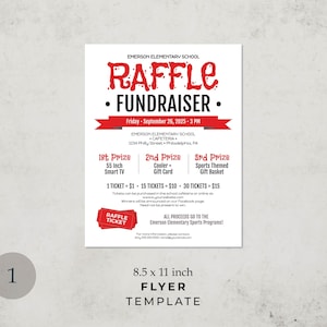 Raffle Fundraiser Bundle Editable TEMPLATES | 8.5x11 Flyer, 11x17 ...