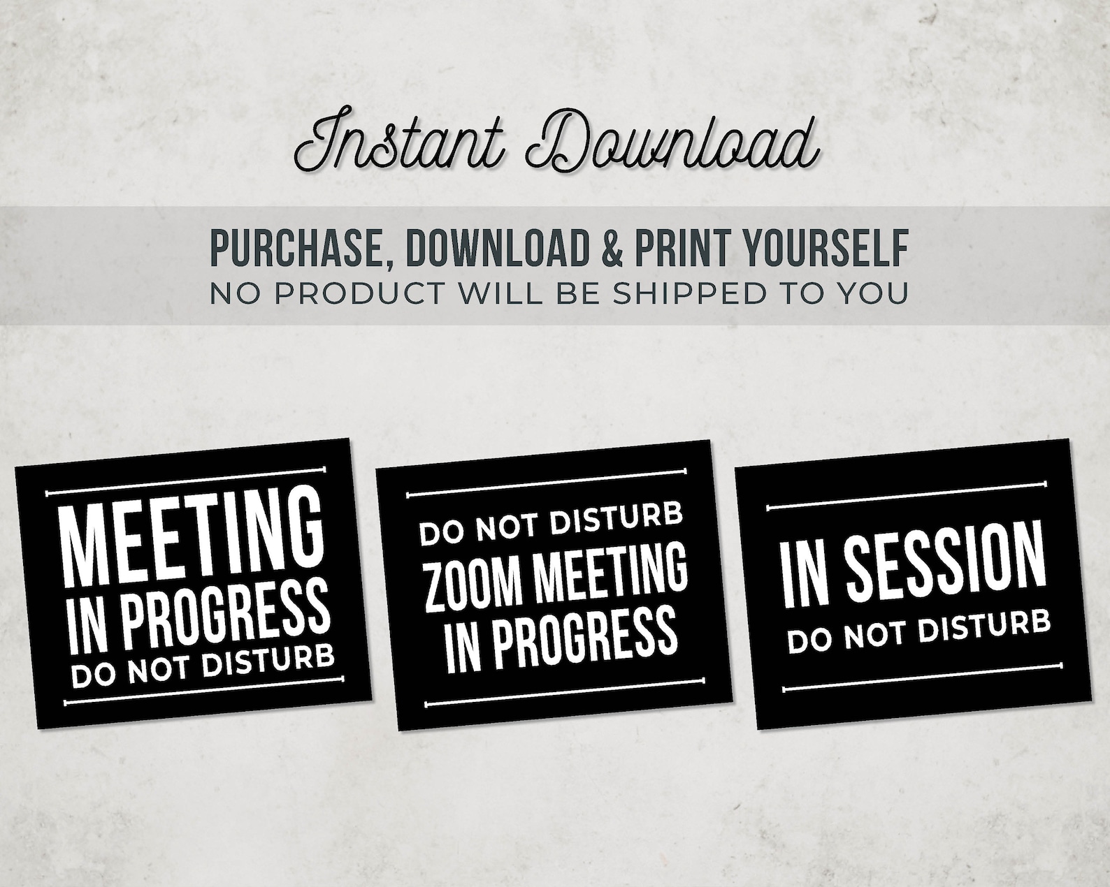 Meeting in Progress PRINTABLE Signs in Session Sign Zoom Meeting in ...
