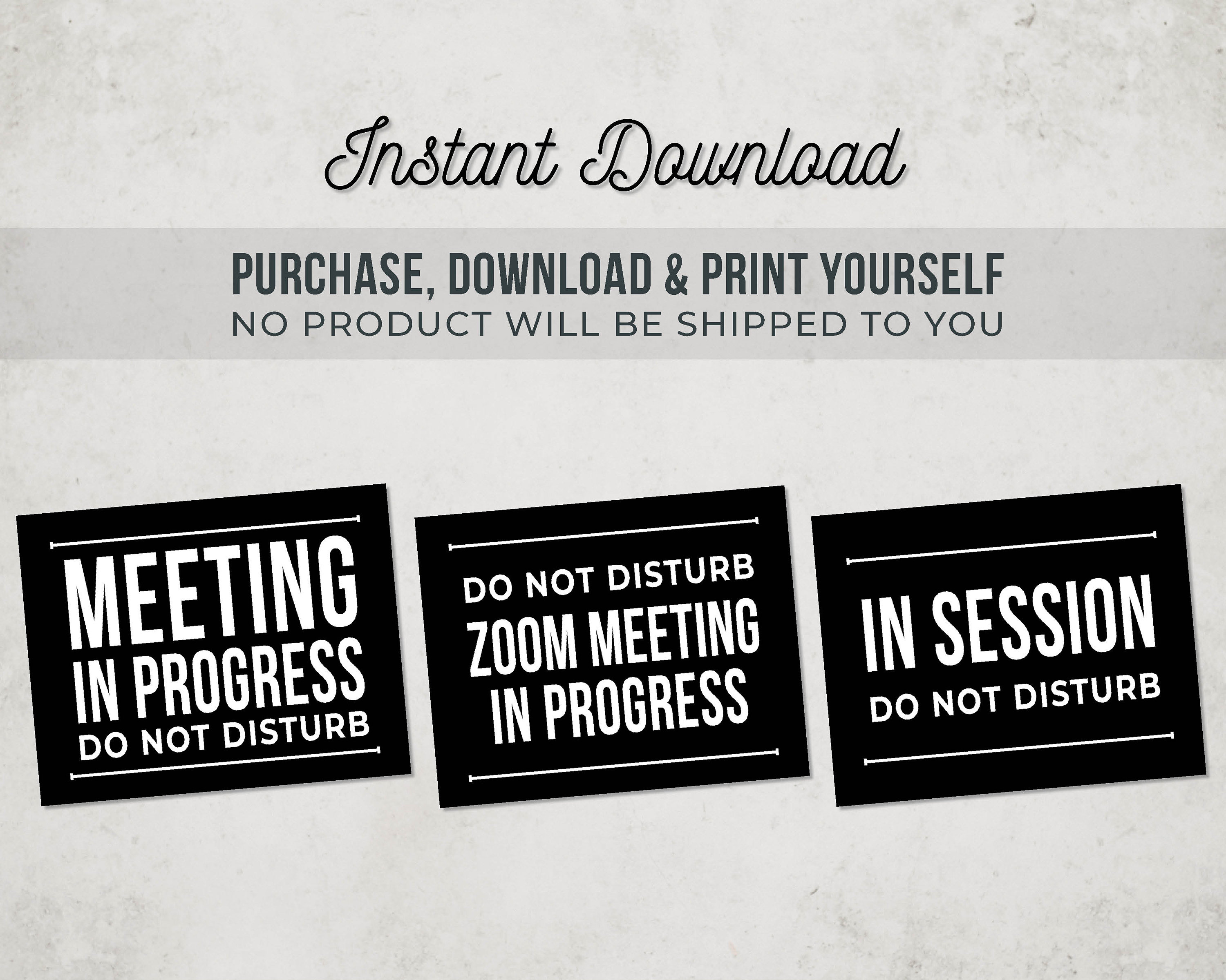 Meeting in Progress PRINTABLE Signs in Session Sign Zoom Meeting in ...