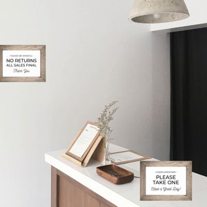 No Returns Sign Printable | Complimentary Sign | Instant Download ...