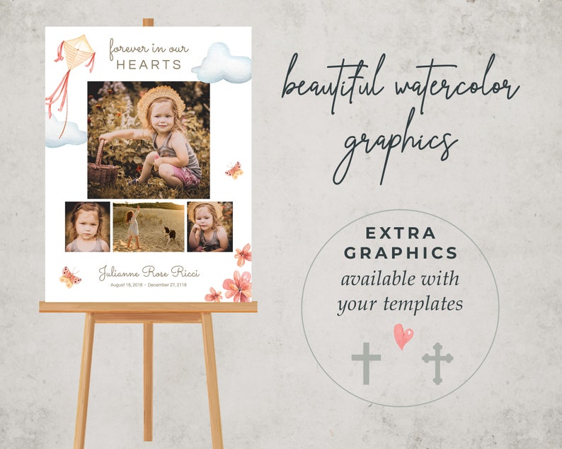 Child Funeral Photo Poster TEMPLATE in Loving Memory - Etsy