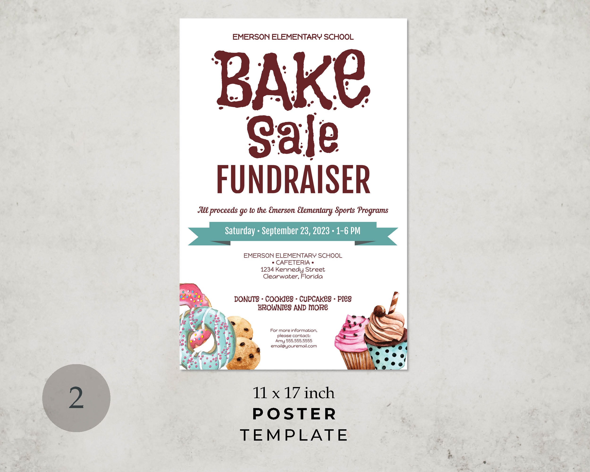 Bake Sale Fundraiser Bundle 3 Self-editing TEMPLATES 8.5x11 Flyer ...