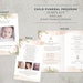 Child Baby Funeral Program TEMPLATE Pink Floral Whimsy Memorial ...