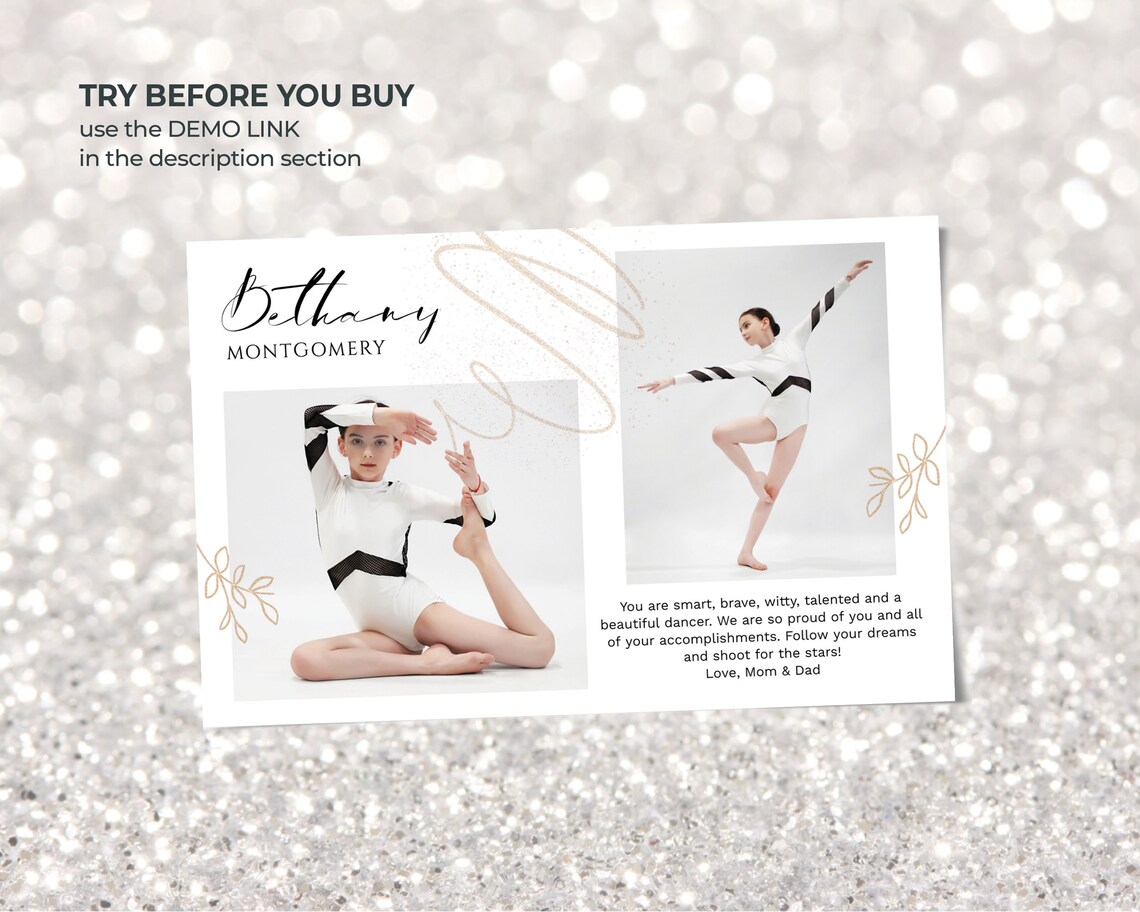 Dance Recital AD TEMPLATE Self-editing in Corjl Faux Gold - Etsy