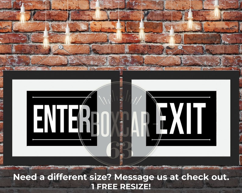 Exit Sign Printable Enter Sign Printable Instant Download | Etsy