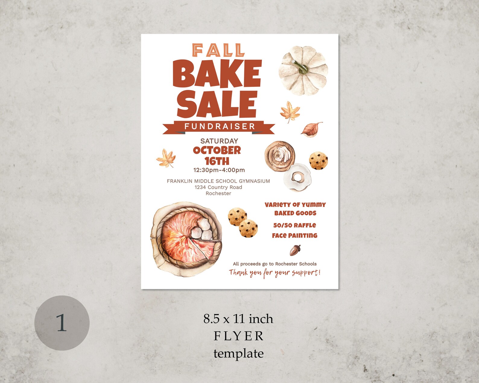 Fall Bake Sale Editable TEMPLATES 8.5x11 Flyer 11x14 - Etsy