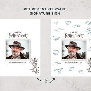 Retirement Message Board TEMPLATE Fully Editable Minimal Photo ...