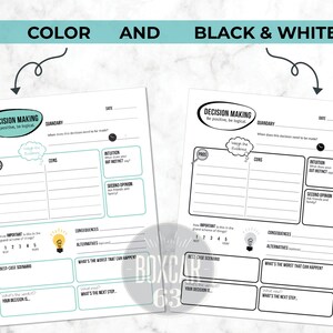 Decision-making Worksheet Form | Instant Download | Pros and Cons ...