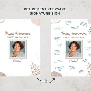 Retirement Message Board TEMPLATE Editable | Boho Dusty Pink Photo ...