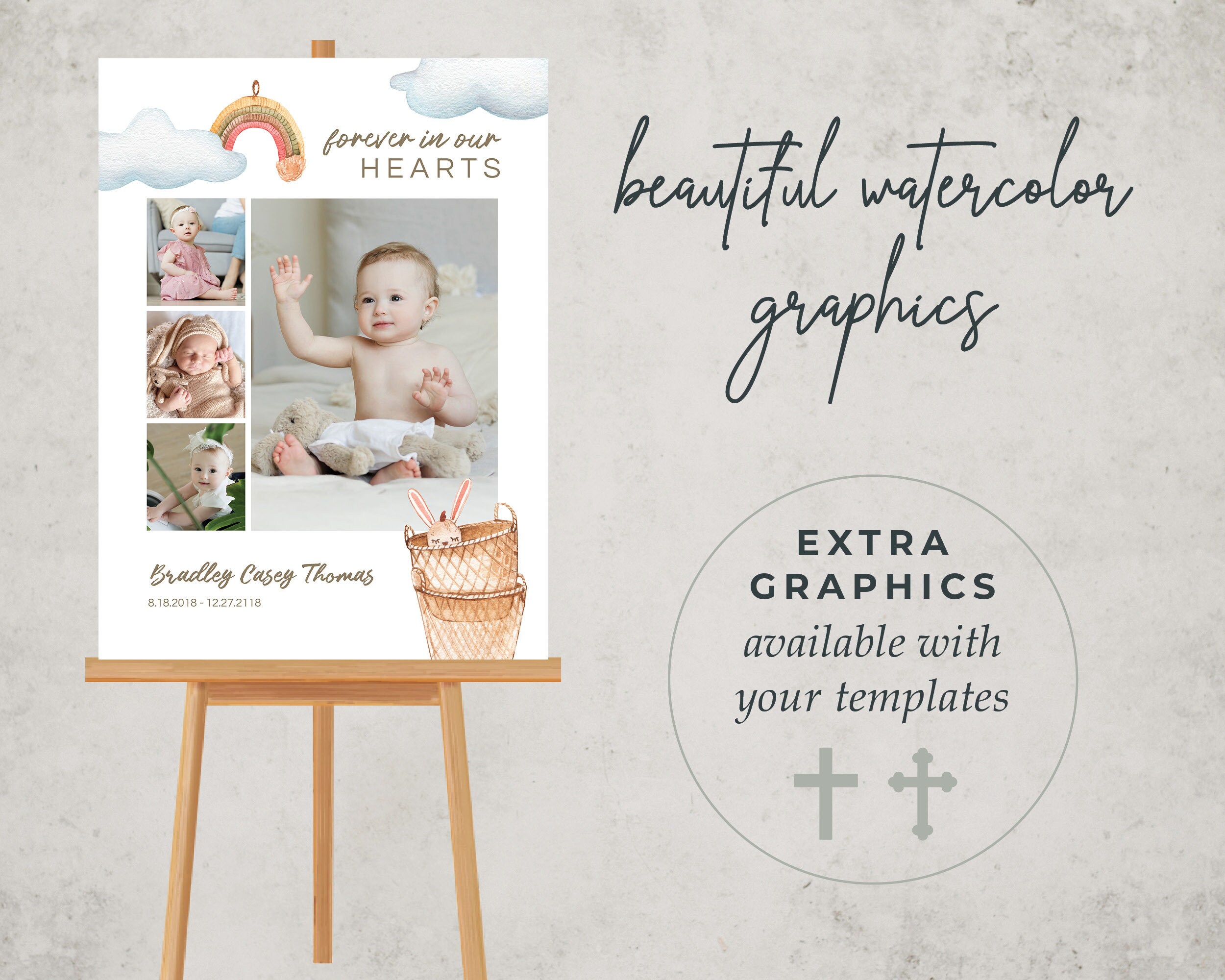 Child Funeral Photo Poster TEMPLATE in Loving Memory - Etsy