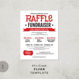 Raffle Fundraiser Bundle Editable TEMPLATES 8.5x11 Flyer, 11x17 Poster ...