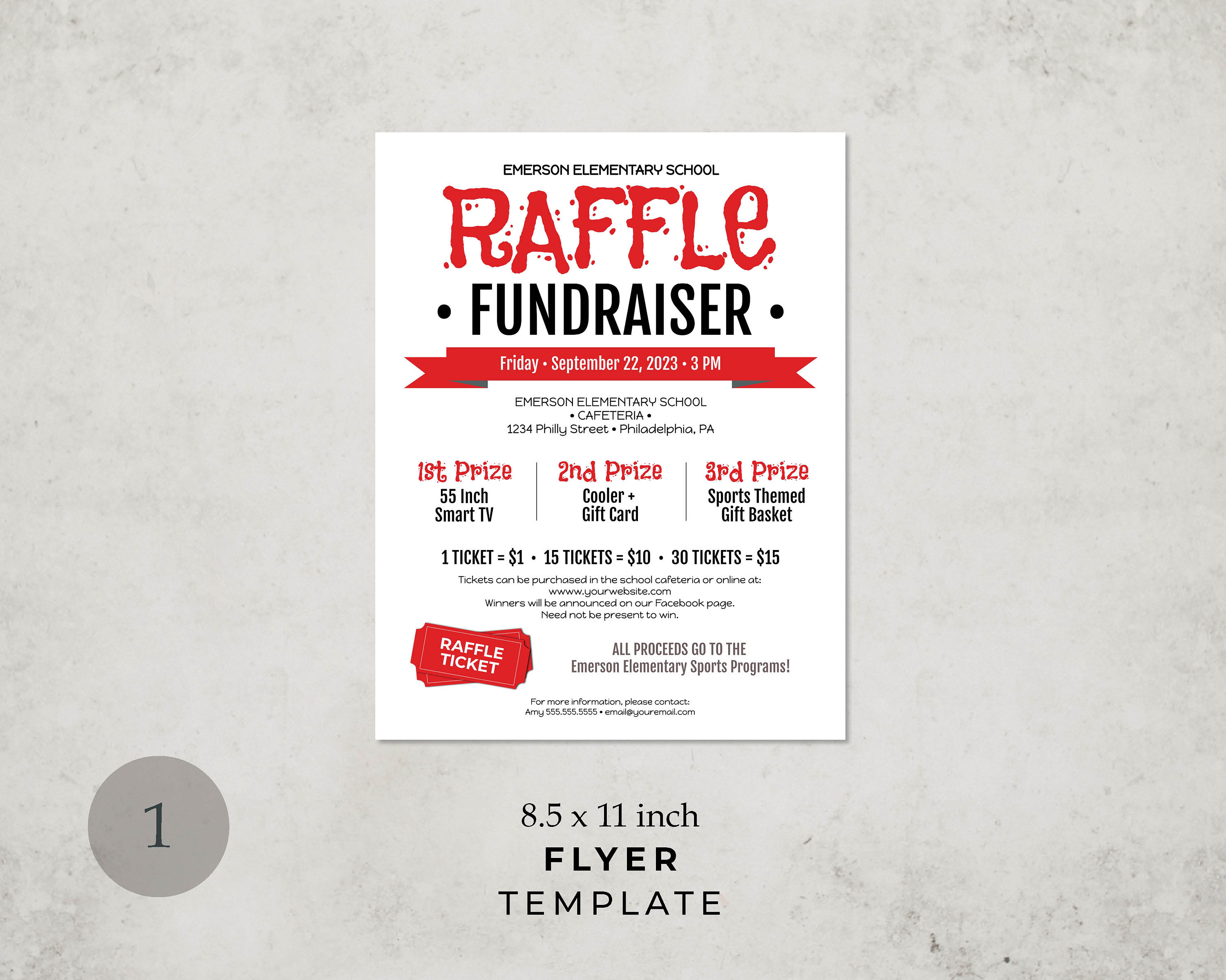 Raffle Fundraiser Bundle Editable TEMPLATES 8.5x11 Flyer, 11x17 Poster ...