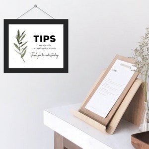 TIPS Cash Only - We Are Only Accepting Cash Tips | INSTANT DOWNLOAD ...
