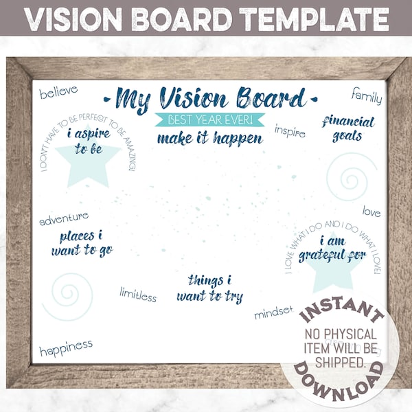 Vision Board Template - Etsy