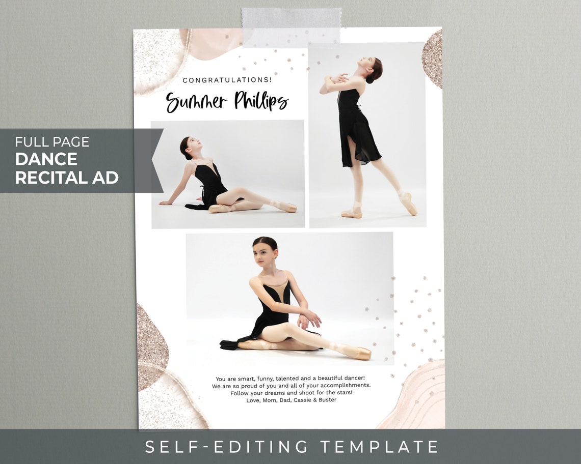 Dance Recital AD TEMPLATE Self-editing in Corjl Modern - Etsy